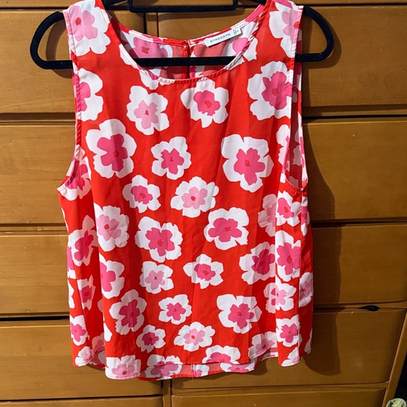 Staccato | Tops | Staccato Red And Pink Floral Blouse | Poshmark